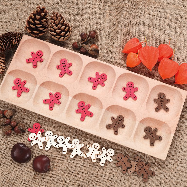 Natural Wood Number Stacker for numbers 1 to 10