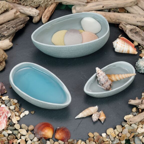 Sequencing stones for mud kitchen play from Yellow Door