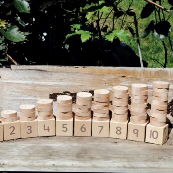 Natural Wood Number Stacker for numbers 1 to 10